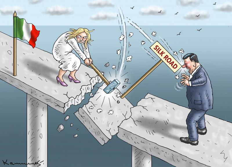 Meloni pulls Italy out of BRI : r/editorialcartoons